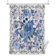 Blue Flower Shower Curtains for Bathroom, Spring Retro Blue Rose Floral ...