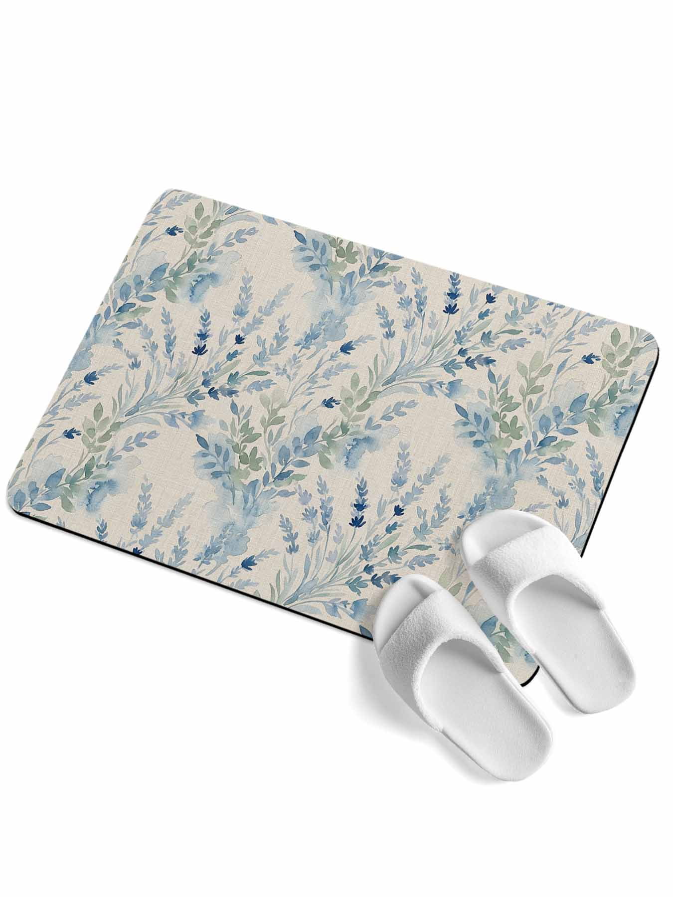 Blue Flower Soft Diatomaceous Earth Mat, Summer Country Blue Lavender ...