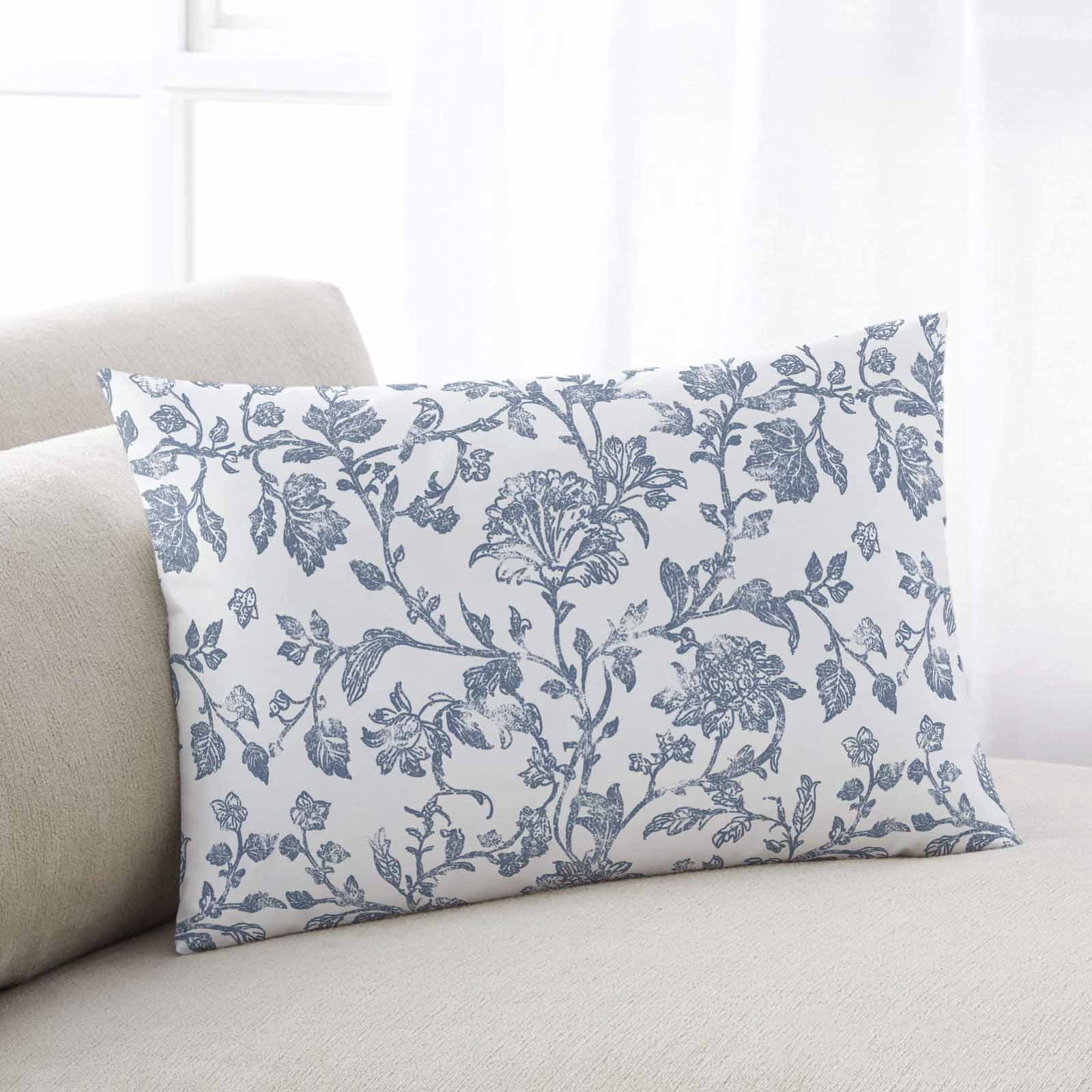 Blue Flower Standard Size Pillow Cover,Pillowcase Protectors with ...