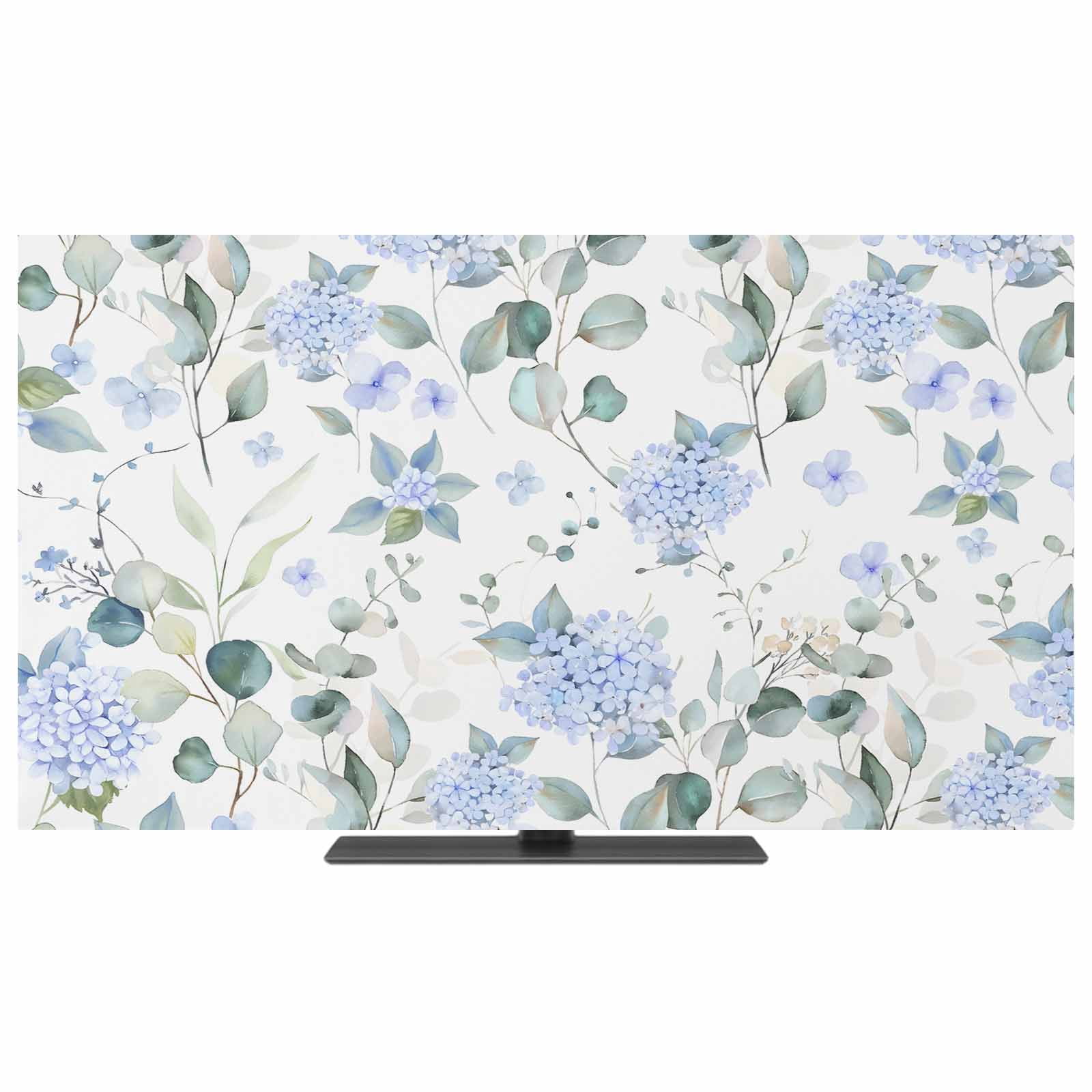 Blue Flower TV Dust Cover,Stretchable TV Screen Desktop Computer ...