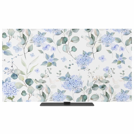 Blue Flower TV Dust Cover,Stretchable TV Screen Desktop Computer ...