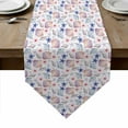 Blue Flower Table Runner Linen Burlap Table Runner 48 Inches Long ...