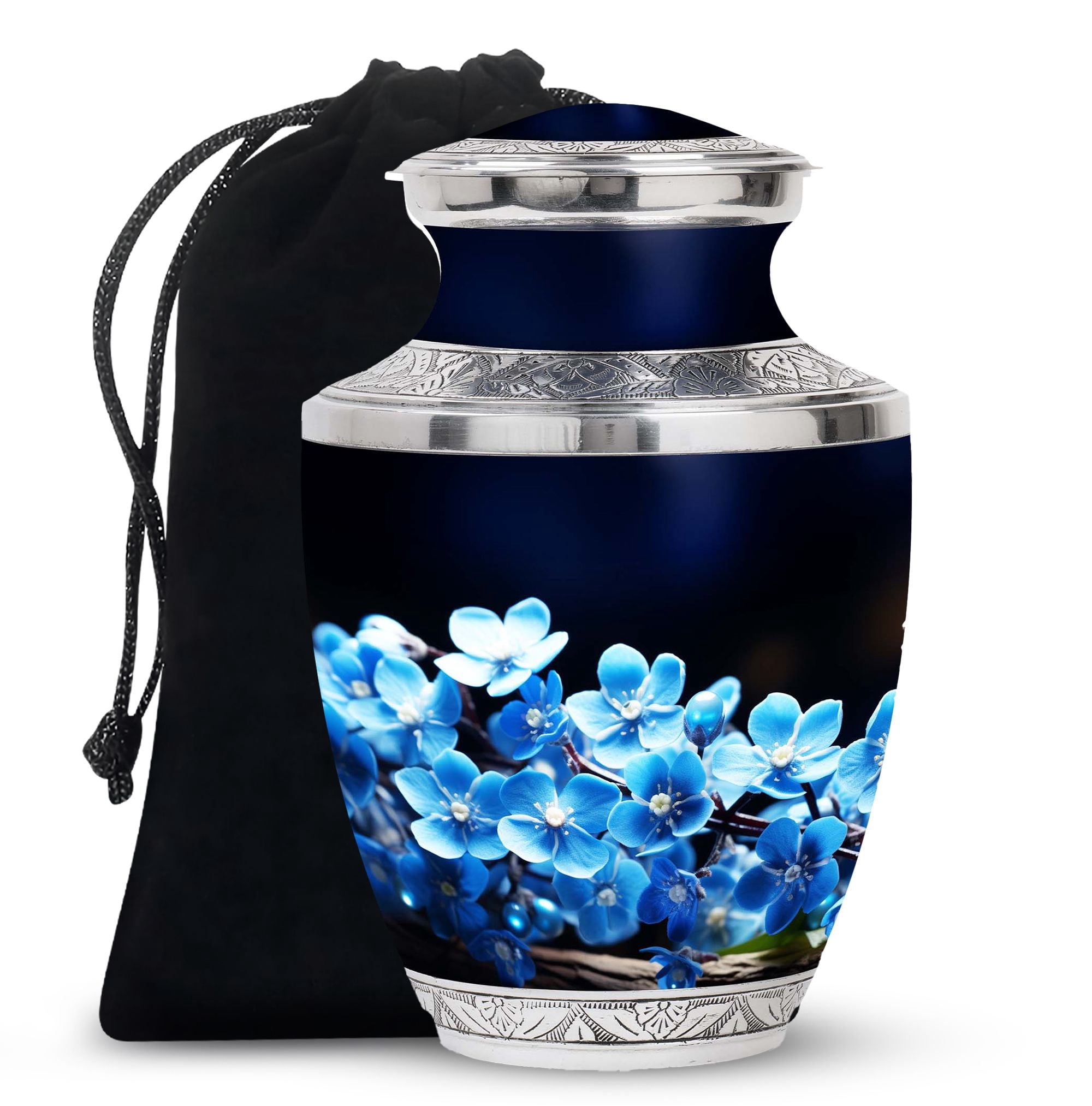 Blue Flower Urns For Human Ashes Adult Mother And Father - Cremation ...