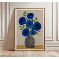 Blue Flower Vase Mid Century Poster Unframed Paper Print - Walmart.com