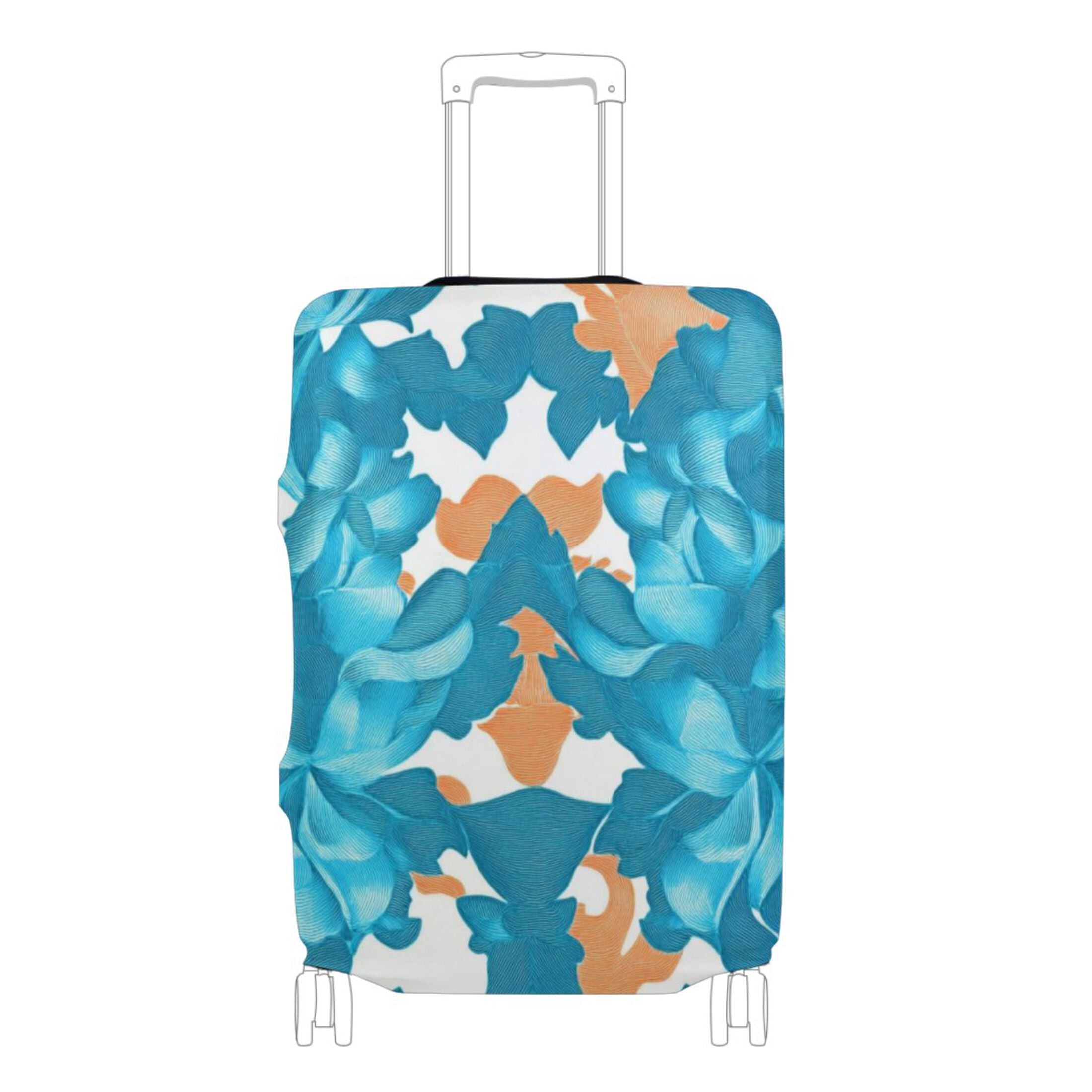 Blue Flower Watercolor Painting Travel Luggage Cover Protector Suitcase ...