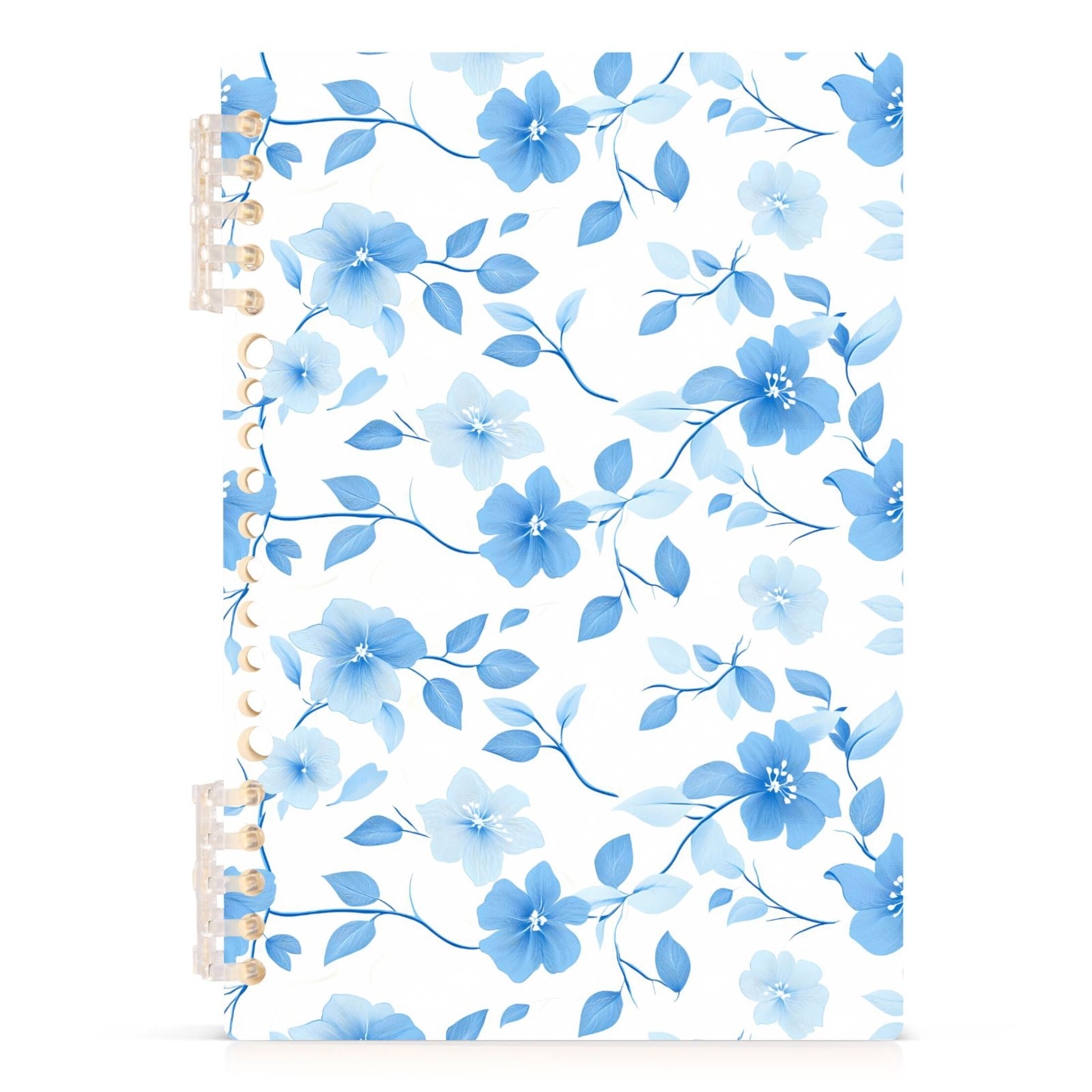 Blue Flower and Leaf Notebooks 1-subject Journal 60 Sheets A5 College ...