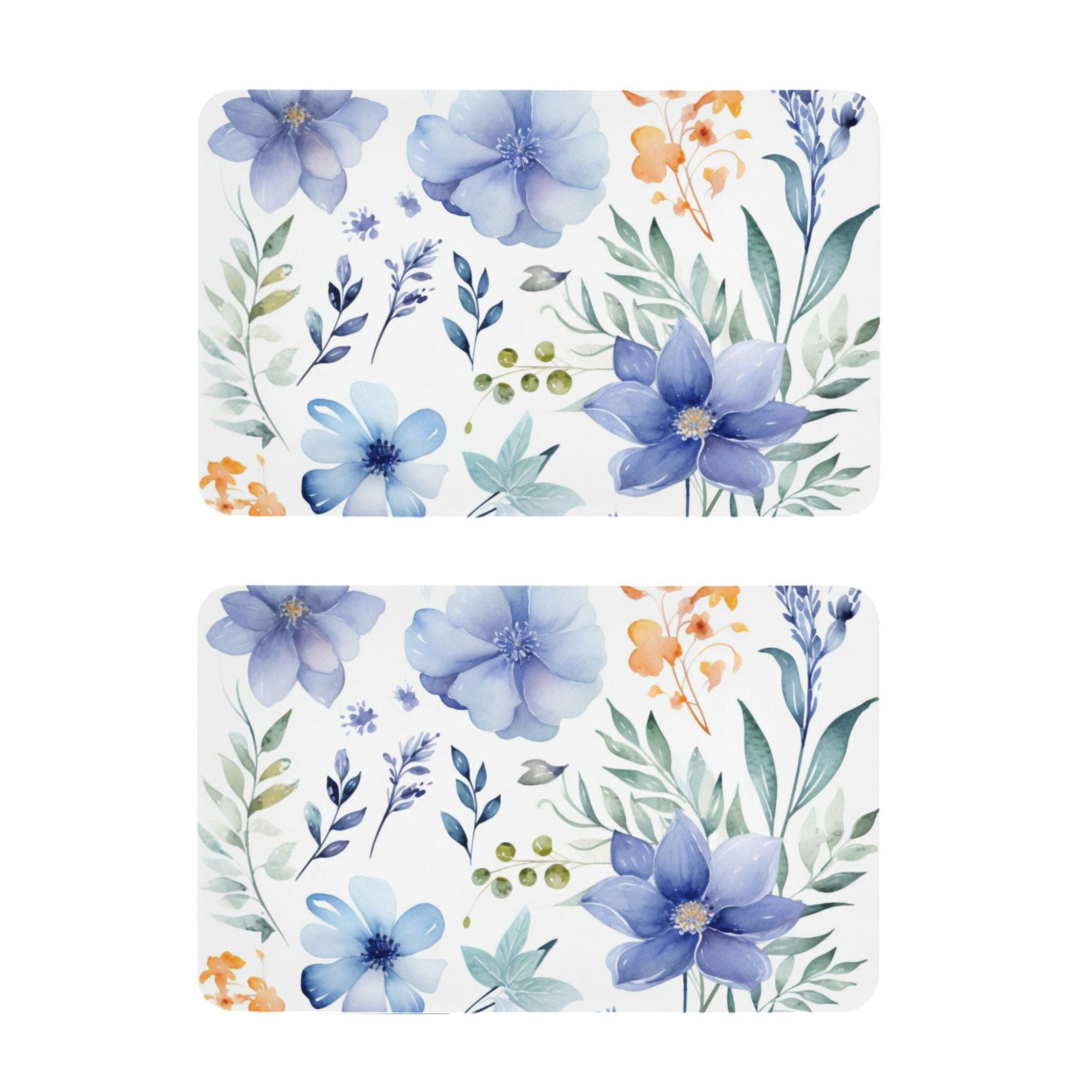Blue Flower and Leaves Fridge Magnetic Sticker Refrigerator Magnets ...