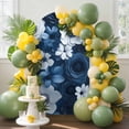 Blue Flowers Arch Backdrop Cover, 4FT, Spring Pastoral White Floral ...