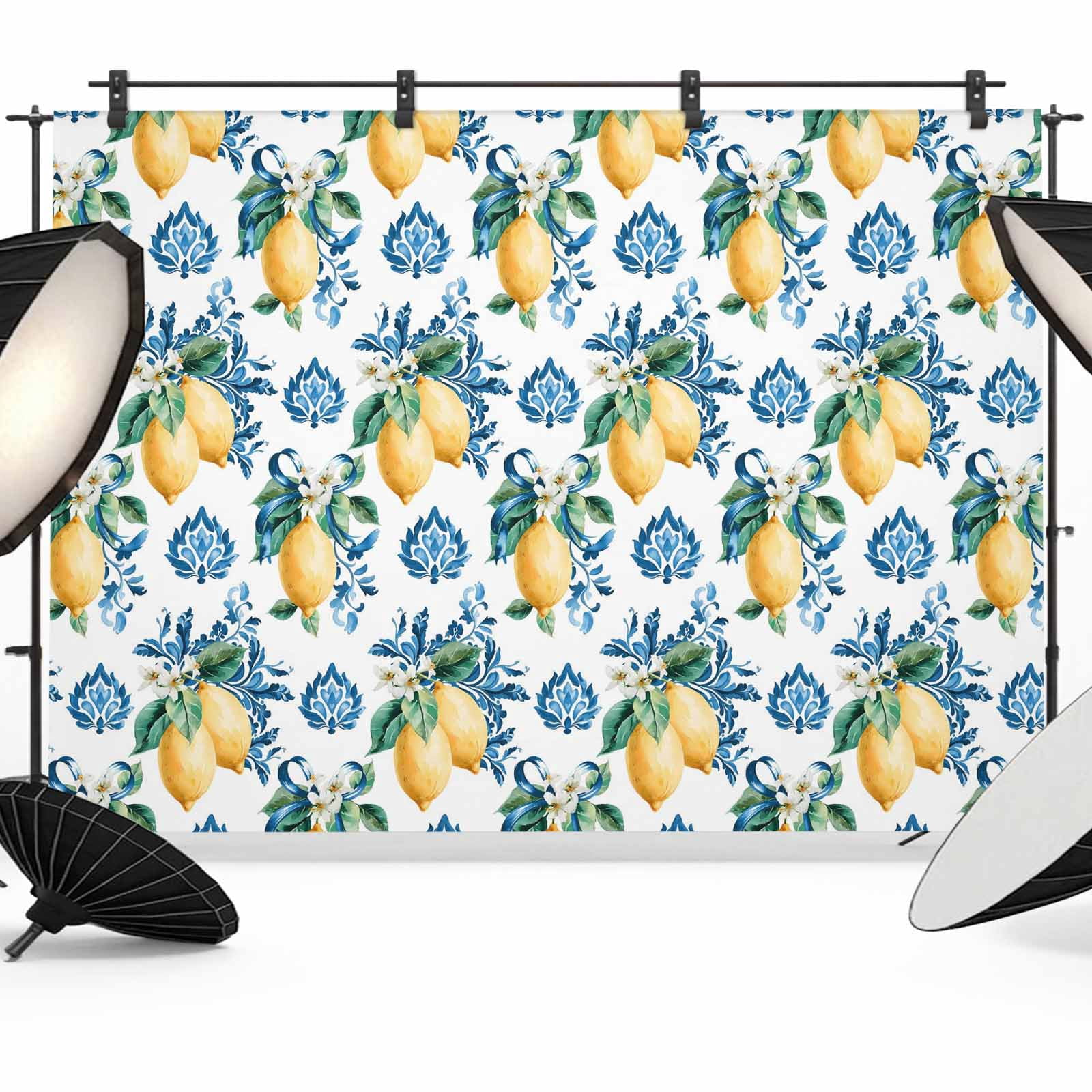 Blue Flowers Backdrop for Photography,Fabric Photo Background Backdrop ...