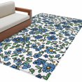Blue Flowers Blossom Area Rug 4x6 Washable Rug Non Slip Pastoral ...