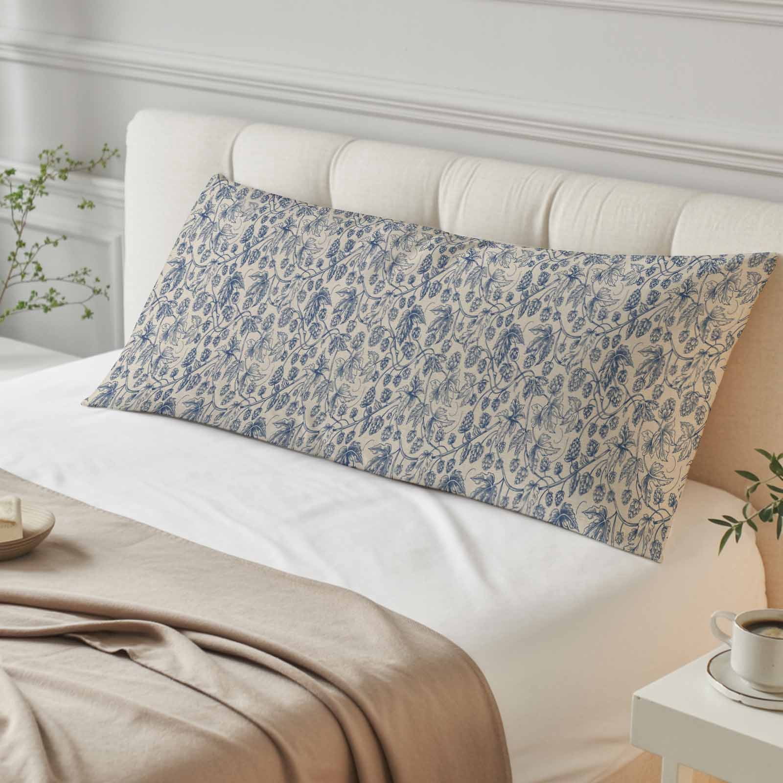 Blue Flowers Body Pillow Cover, Pillowcase Protectors with Zipper ...