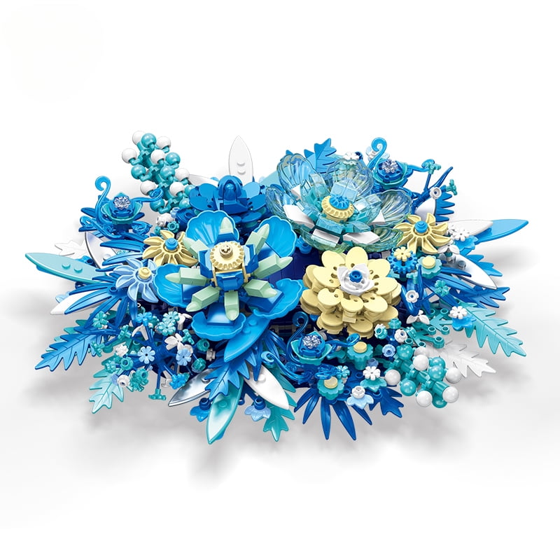 Blue Flowers Building Set, 917pcs Botanical Collection for Adults ...
