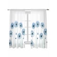 Blue Flowers Curtains 72 Inch Length, Sheer Curtains for Bedroom Living ...