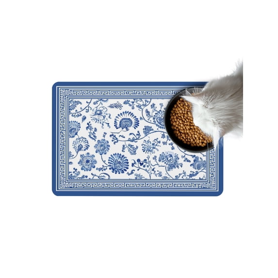 Blue Flowers Doormat Non Slip Diatomaceous Earth Door Mat Absorbent ...