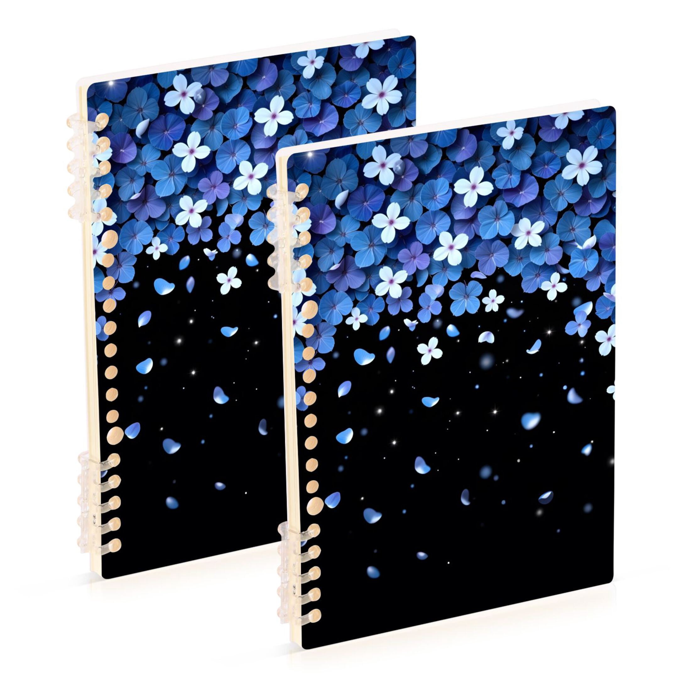 Blue Flowers Falling Notebook Detachable Coil Notebook Diary Plan Book ...