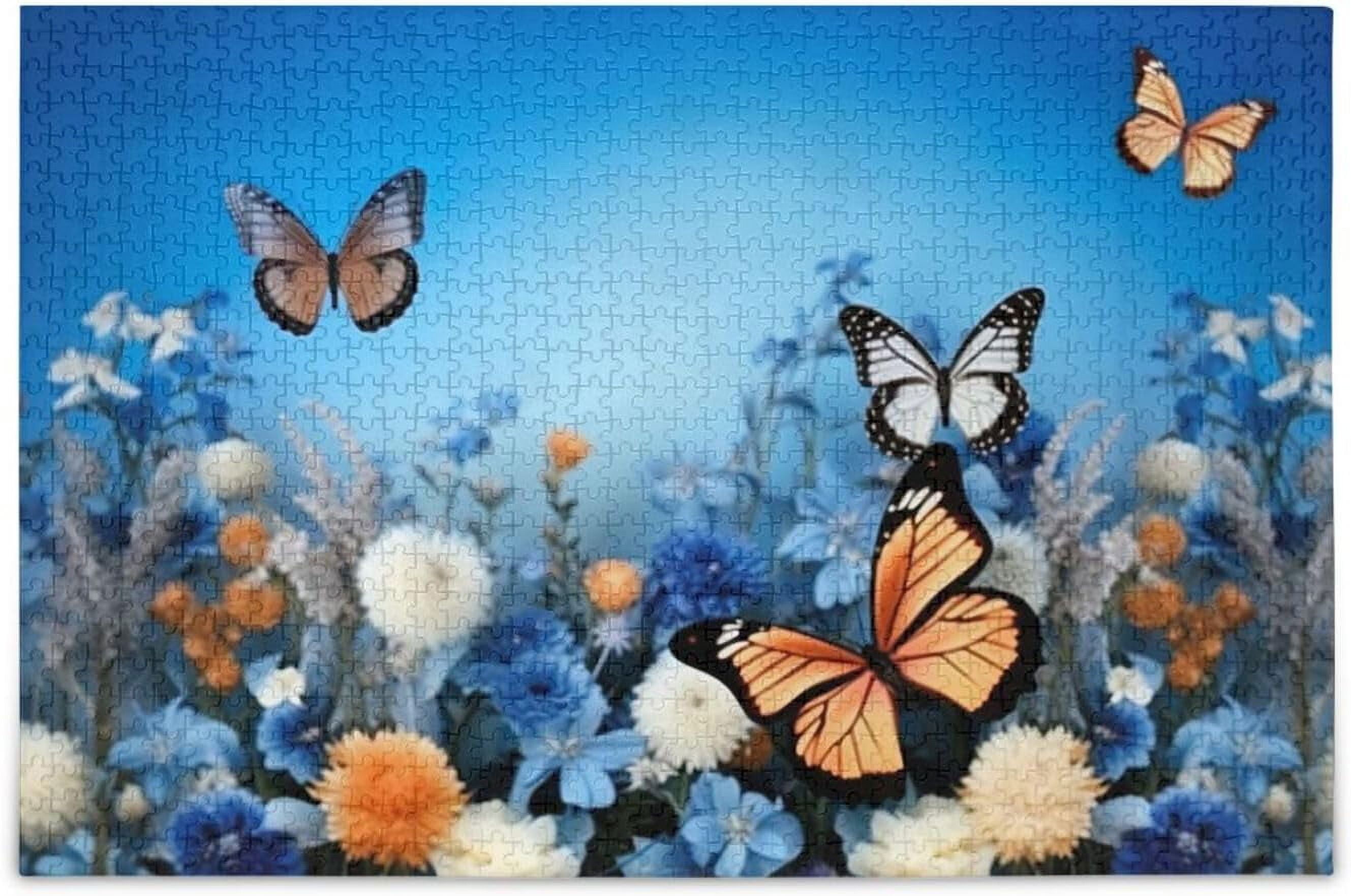 Blue Flowers Jigsaw Puzzles 1000 PiecesPuzzles for Adults Family Game ...