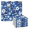 Blue Flowers Kitchen Cloth Dish Towels for Drying Washing Absorbent ...