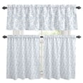 Blue Flowers Kitchen Curtains Valance and Tier Set Branches Rod Pocket ...