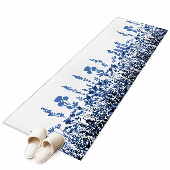 Blue Flowers Large Area Rugs for Bedroom Living Room, Soft Non Slip ...