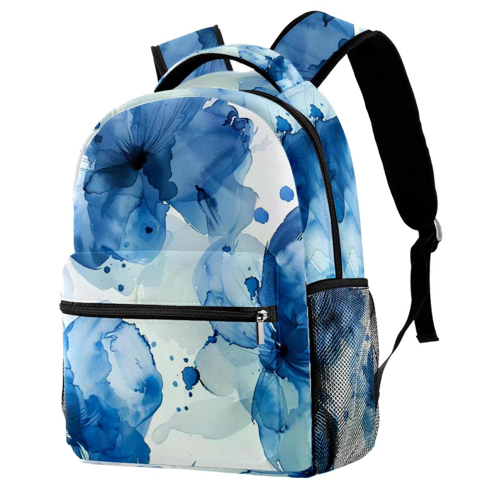 Blue Flowers Lightweight Backpacks Roomy Interior, Casual Backpack in ...