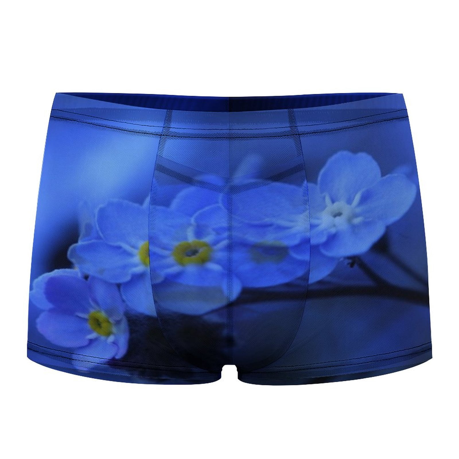 Blue Flowers Men's Mesh Boxer Briefs Cooling Breathable Sports ...