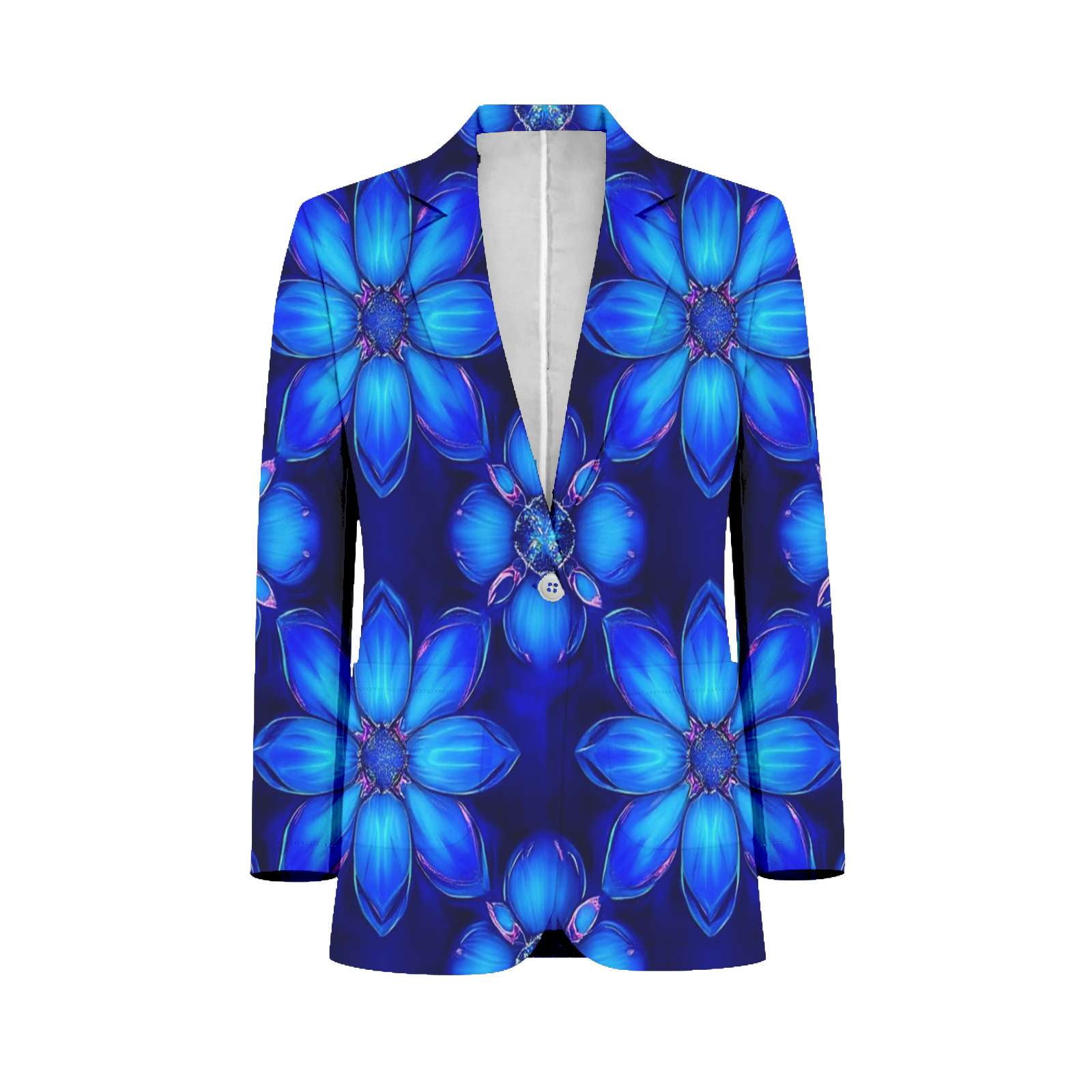 Blue Flowers Repeating Pattern Customized Men's Suits full man Shawl ...