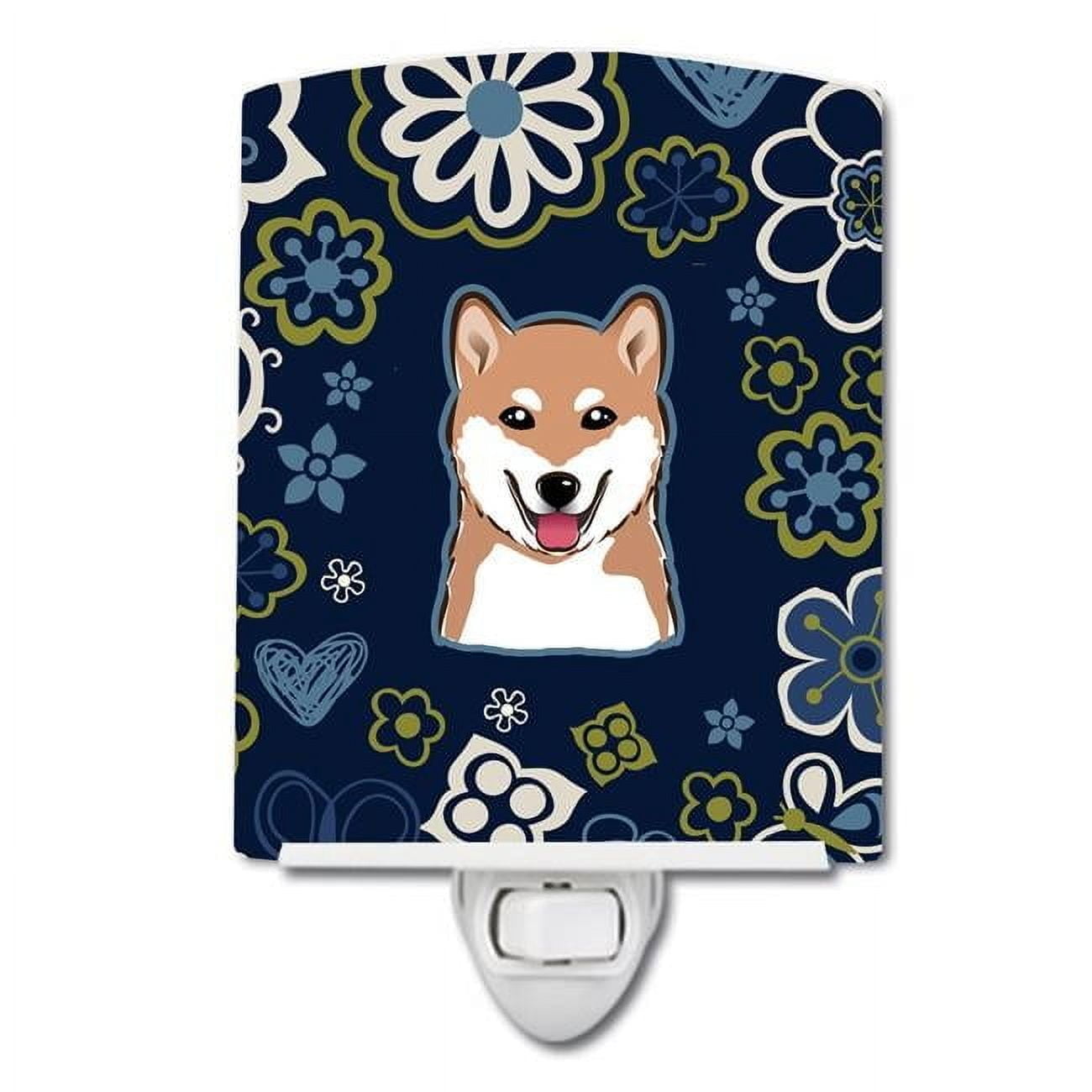 Blue Flowers Shiba Inu Ceramic Night Light - Walmart.com