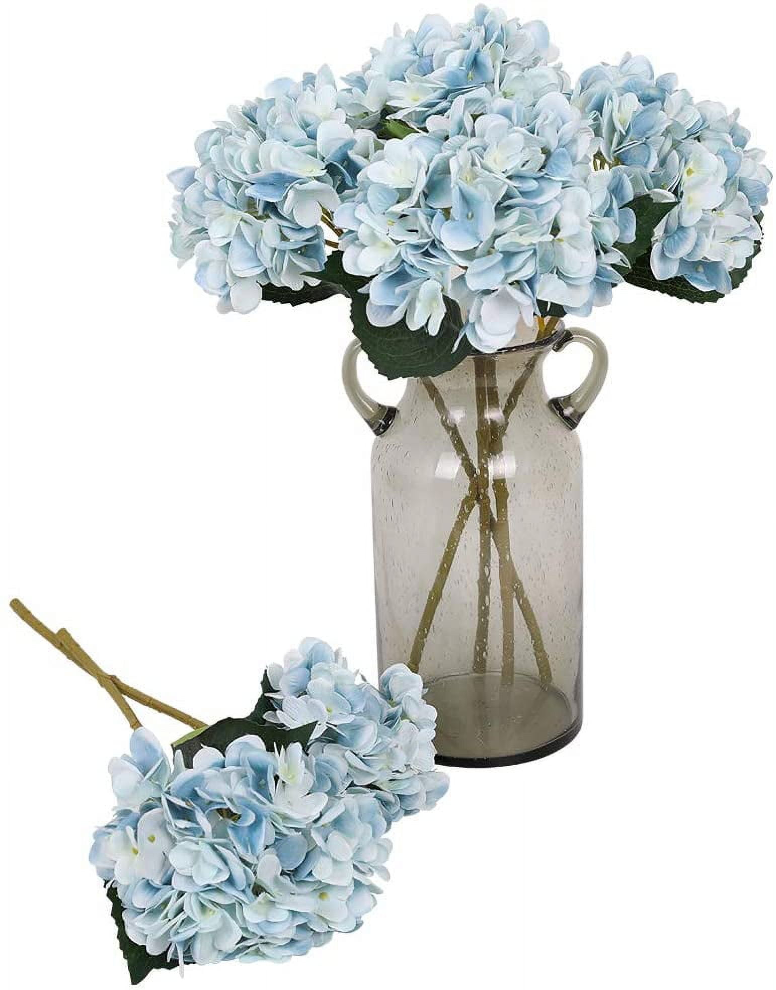 Blue Flowers Silk Hydrangea Artificial Flowers Realistic Hydrangea ...