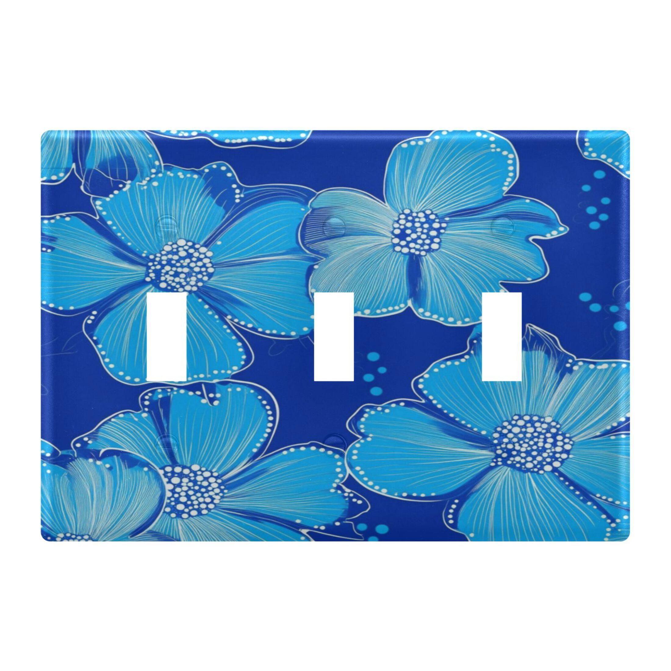 Blue Flowers Small Dot Design Decorative Light Switch Plates Switch ...