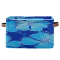 Blue Flowers Small Dot Design Foldable Storage Basket,Canvas Fabric ...