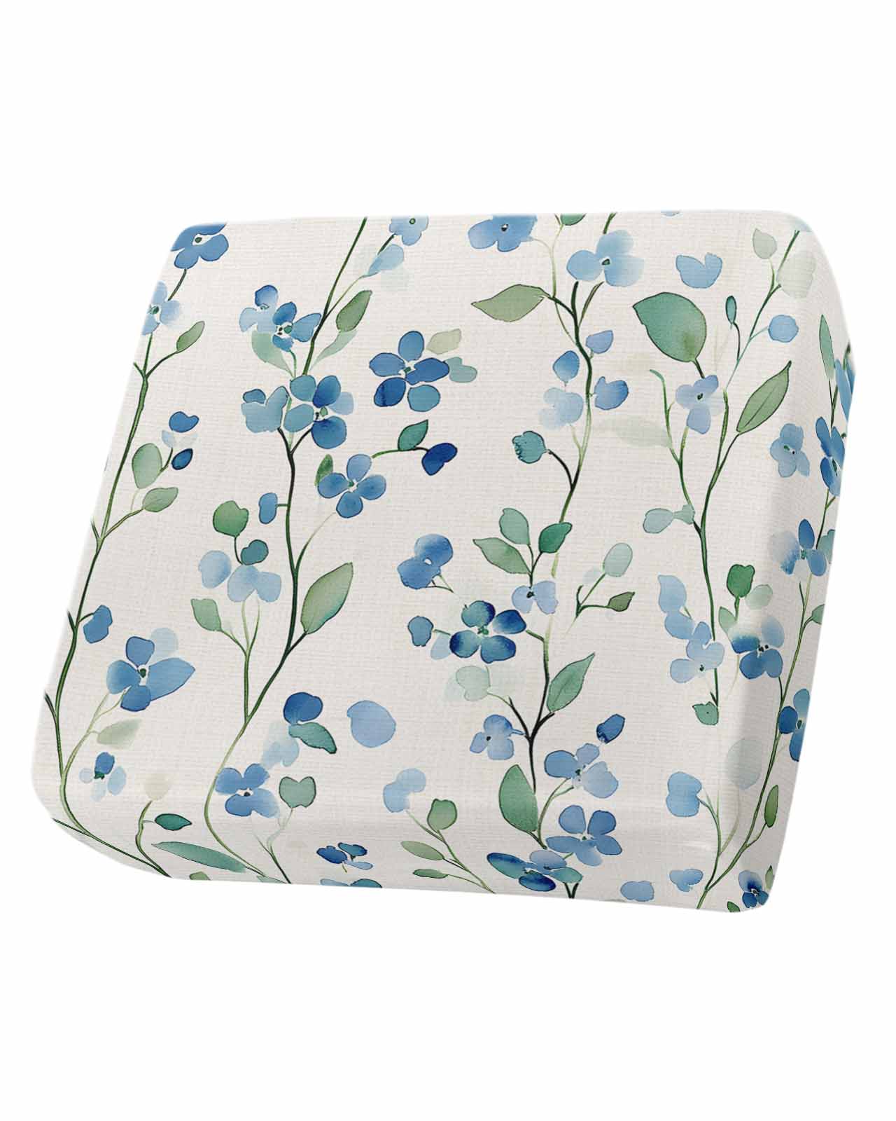 Blue Flowers Sofa Couch Cushion Covers Washable, Removable Stretchable ...