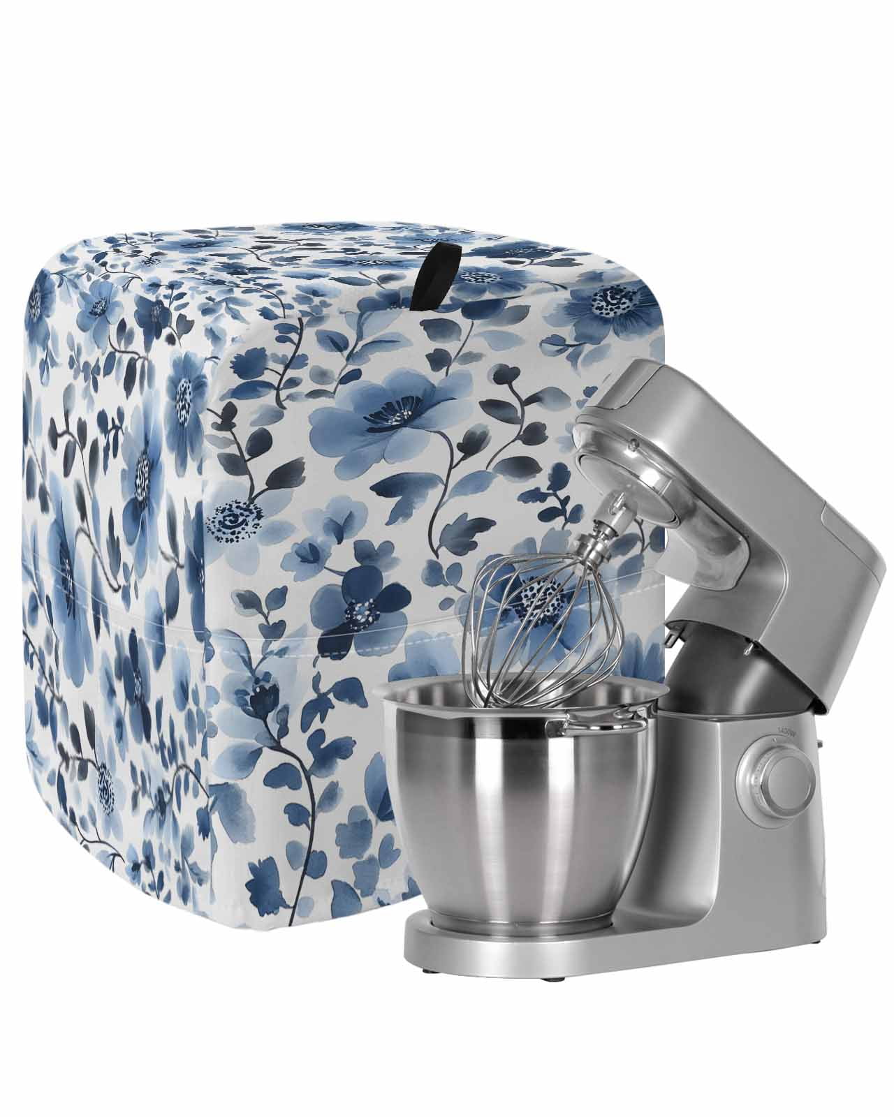 Blue Flowers Stand Mixer Dust Cover with Storage Pocket & Handles ...