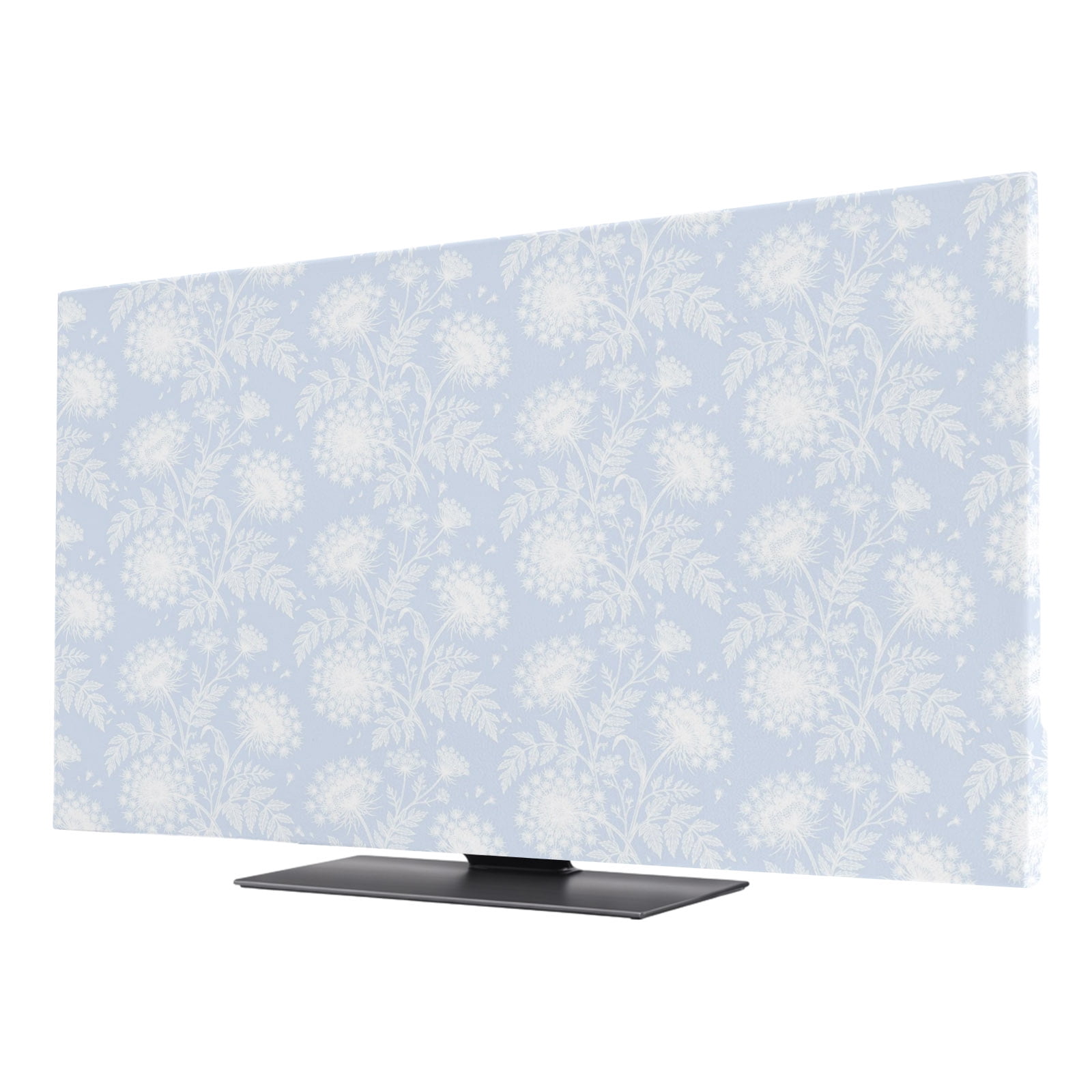 Blue Flowers TV Cover for 40 Inch Screen, Stretch Fabric Dustproof TV ...