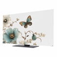 Blue Flowers TV Dust Cover 50 Inch, Butterfly Watercolor Floral ...