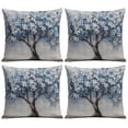 Blue Flowers Tree Throw Pillow Covers 20 x 20 Inch Pillow Covers Set of ...