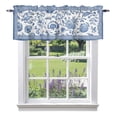 Blue Flowers Valances for Windows Floral Geometric Classic Traditional ...