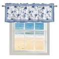 Blue Flowers Valances for Windows, Rod Pocket Kitchen Valance Curtains ...