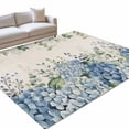 Blue Flowers Washable Rug 2.7x5 Area Rug for Living Room Bedroom Non ...