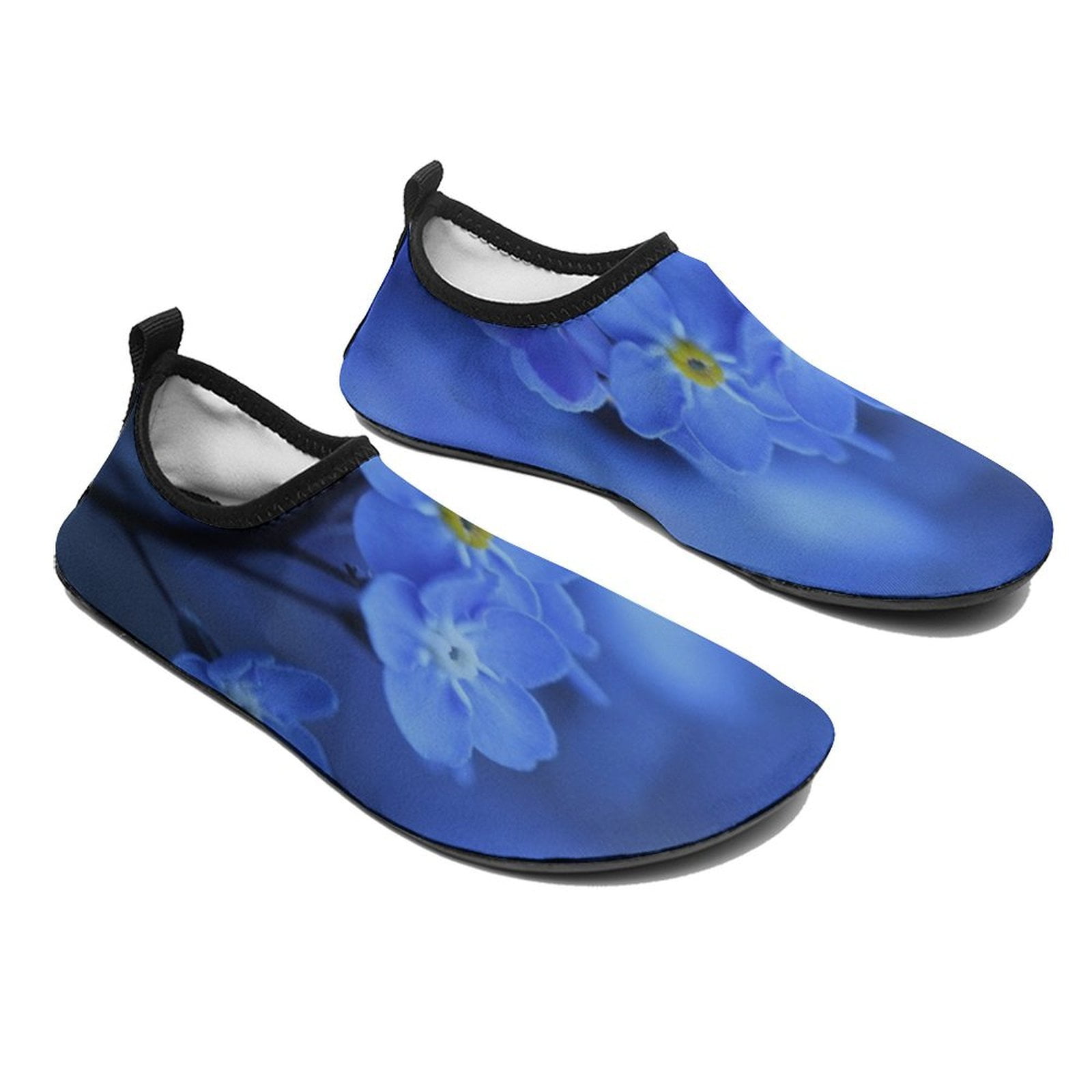 Blue Flowers Water Shoes Beach Slip-on Shoes for Men Women Swim Pool ...