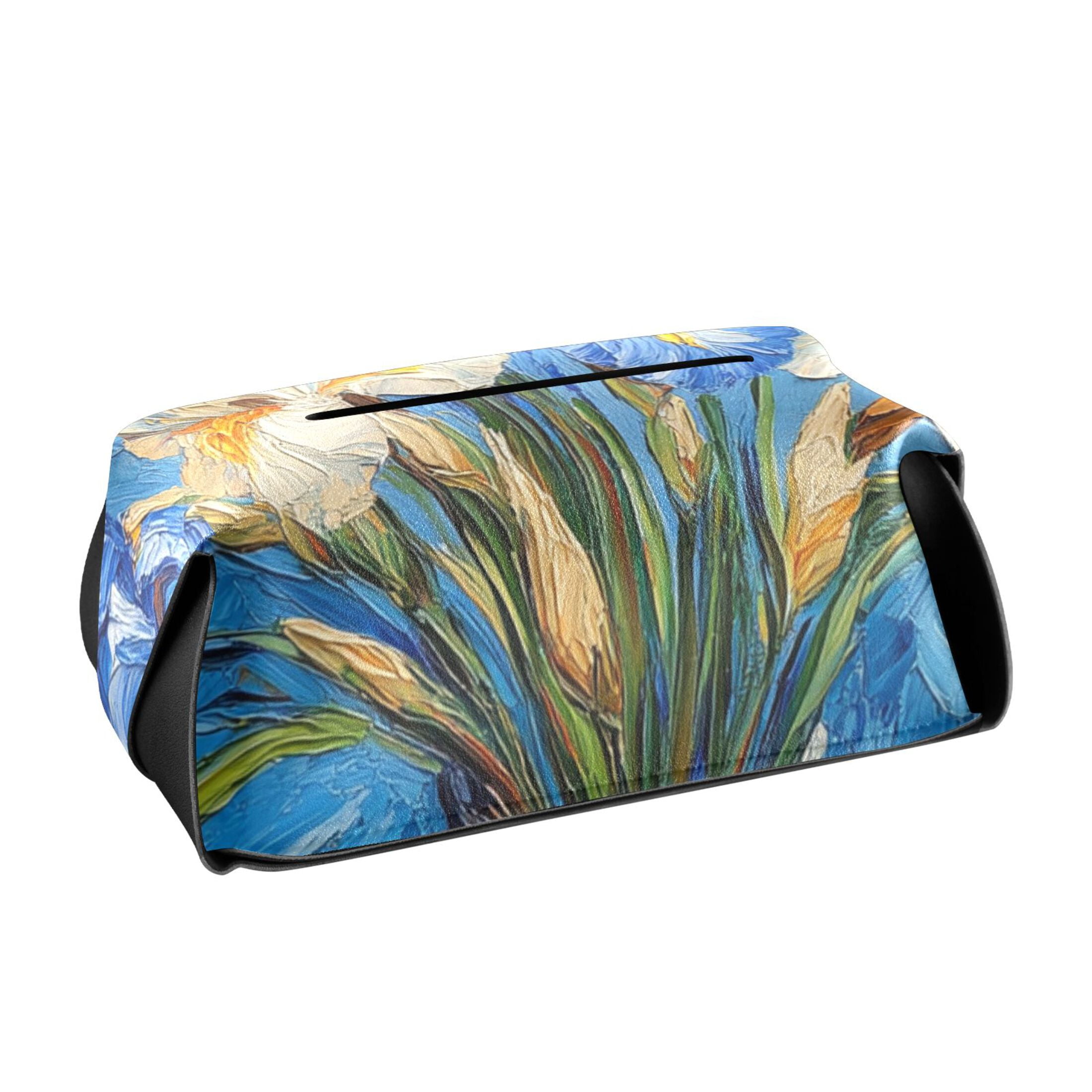 Blue Flowers in Pots Tissue Box Cover Leather Square Rectangle Tissue ...