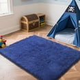 Blue Fluffy Rug Shag Area Rug, 5x8 Area Rugs for Girls Bedroom, Soft ...