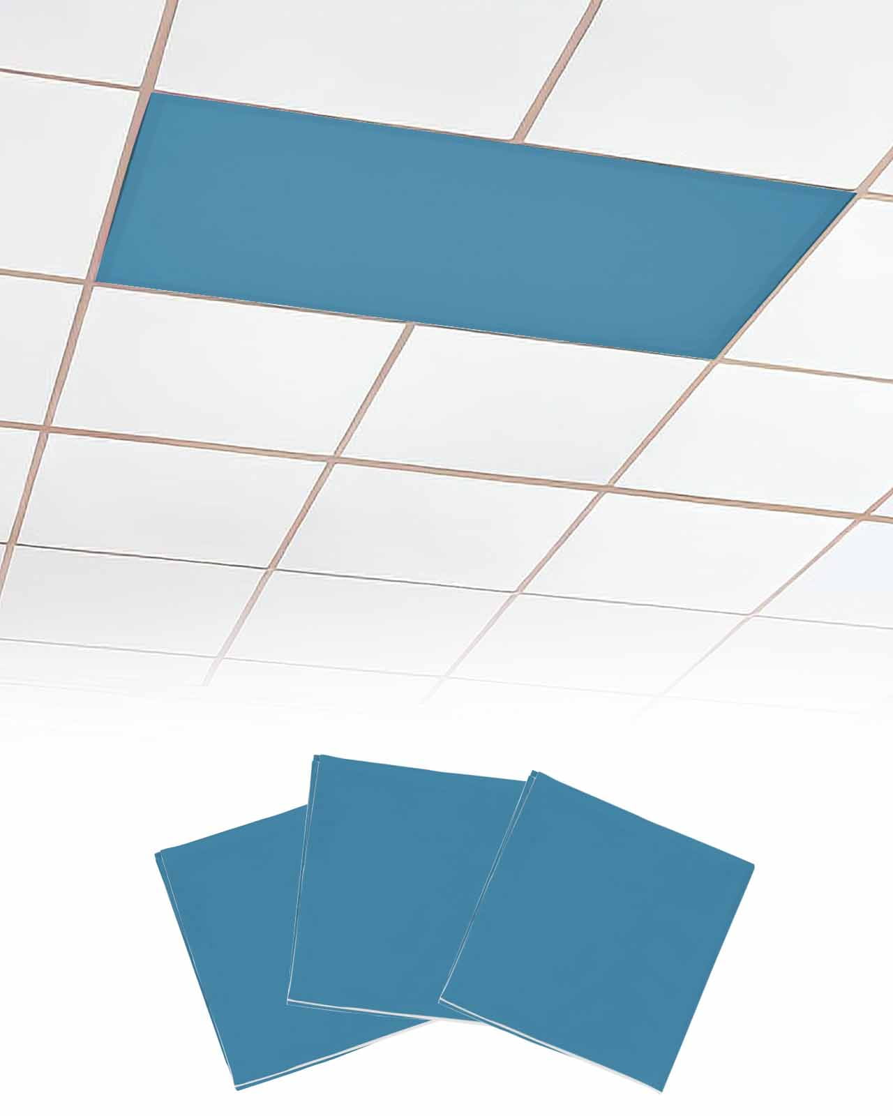 Blue Fluorescent Light Covers for Ceiling Lights 4x2 feet, 3 Pack ...