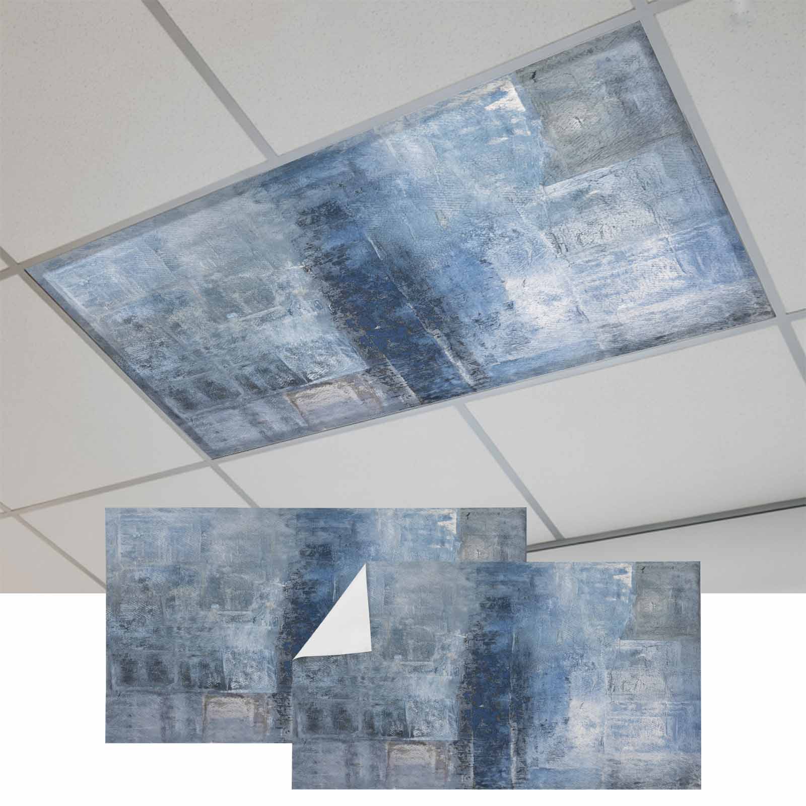Blue Fluorescent Light Covers, Retro Oil Painting Modern Abstract Art ...