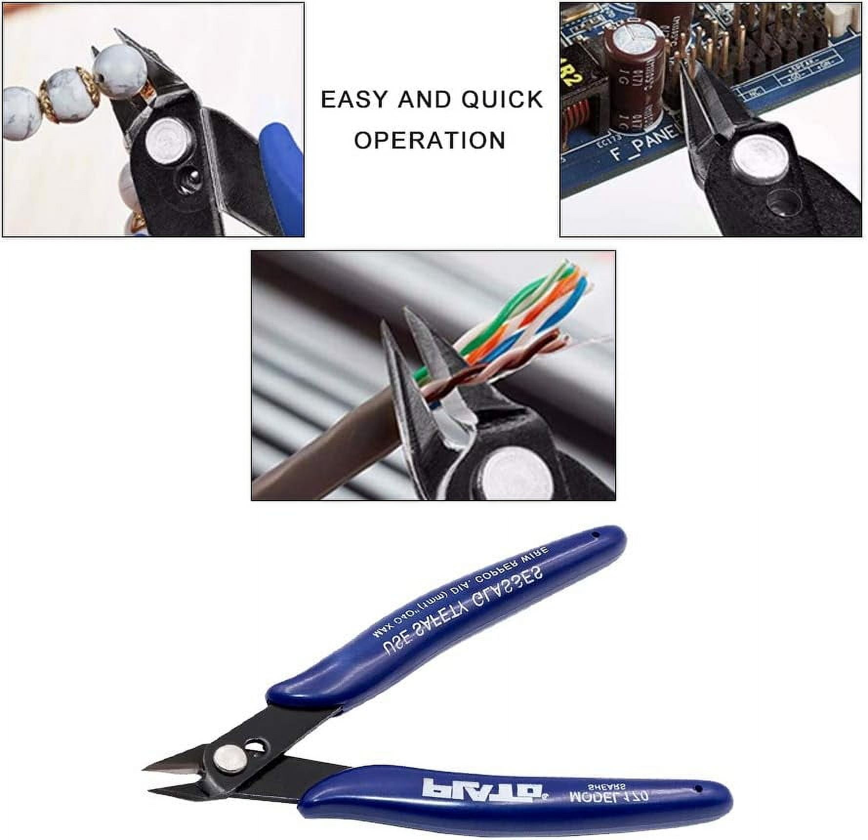 Blue Flush Cutter Mini Diagonal Cutting Pliers Side Cutter Nippers Wire Cutter - Walmart.com