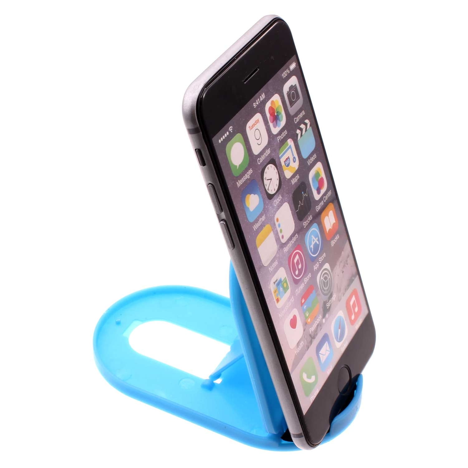 Blue Fold-up Stand for iPhone 16/Pro/Max/Plus - Holder Travel Desktop ...