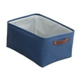 Blue Foldable Fabric Storage Basket, Double Handle Large Capacity Home ...