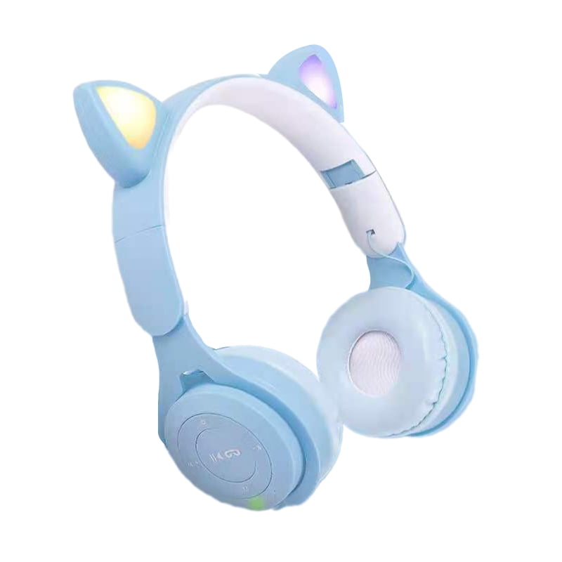 (Blue) Foldable Headphones Bluetooth-compatible Headset Earphone ...