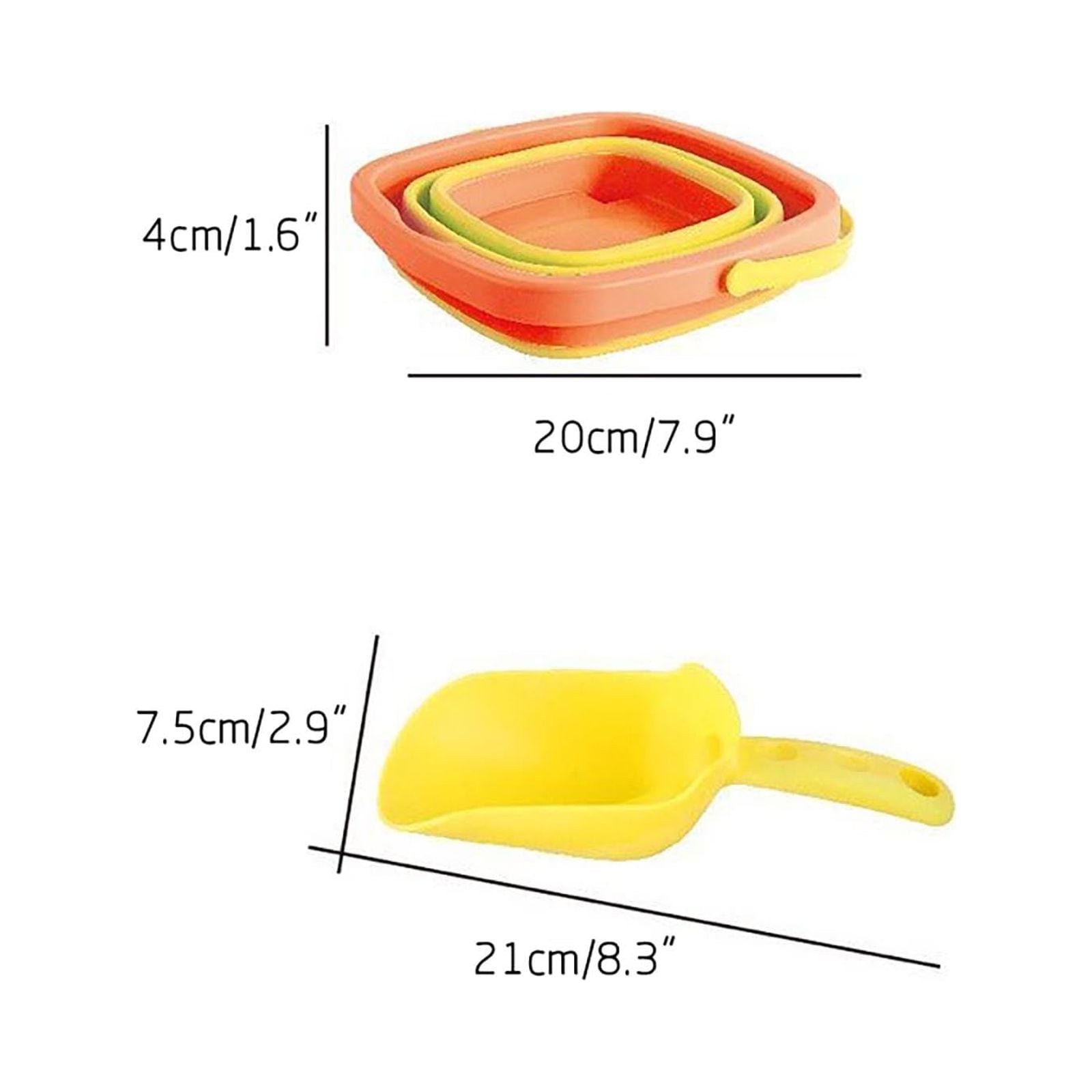 Blue Foldable Silicone Bucket Toy For Kids Beach Water Play Bath Fun ...