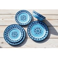 Blue Fontana 12-Piece Melamine Dinnerware Set - Walmart.com