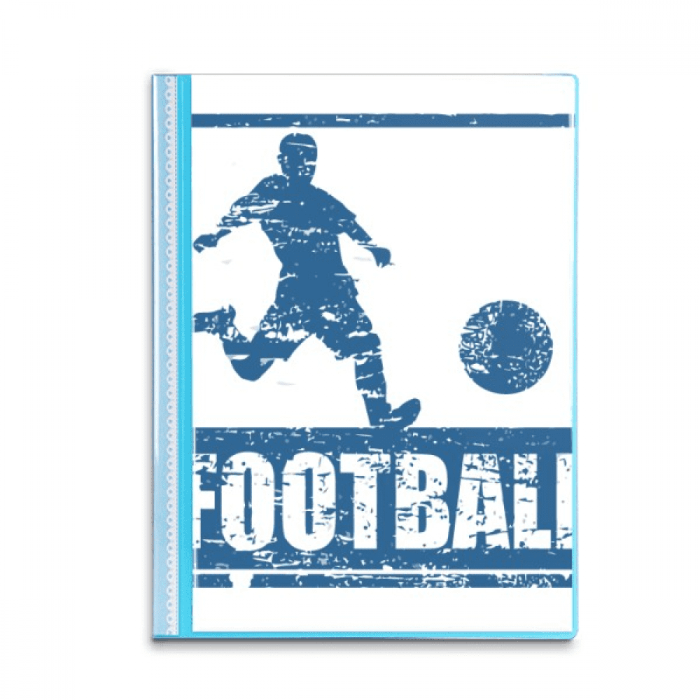 Blue Football Player Kick Football Book Sheet Protectors Portfolio ...